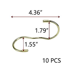 Pufguy S-Shape Hook Twist Design Bag Hanger Hooks Handbag Hanger Closet Rod Hook for Hanging Bag Purse Belt Hat Clothes Scarves Backpacks-10pcs(Gold)