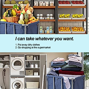 XIJIXILI Laundry Cart with Wheels Industrial 12 Bushel (400l) Collapsible Laundry Hamper Commercial Large Heavy Duty Rolling Laundry Basket Waterproof Laundry Trucks for Home Organizer Storage