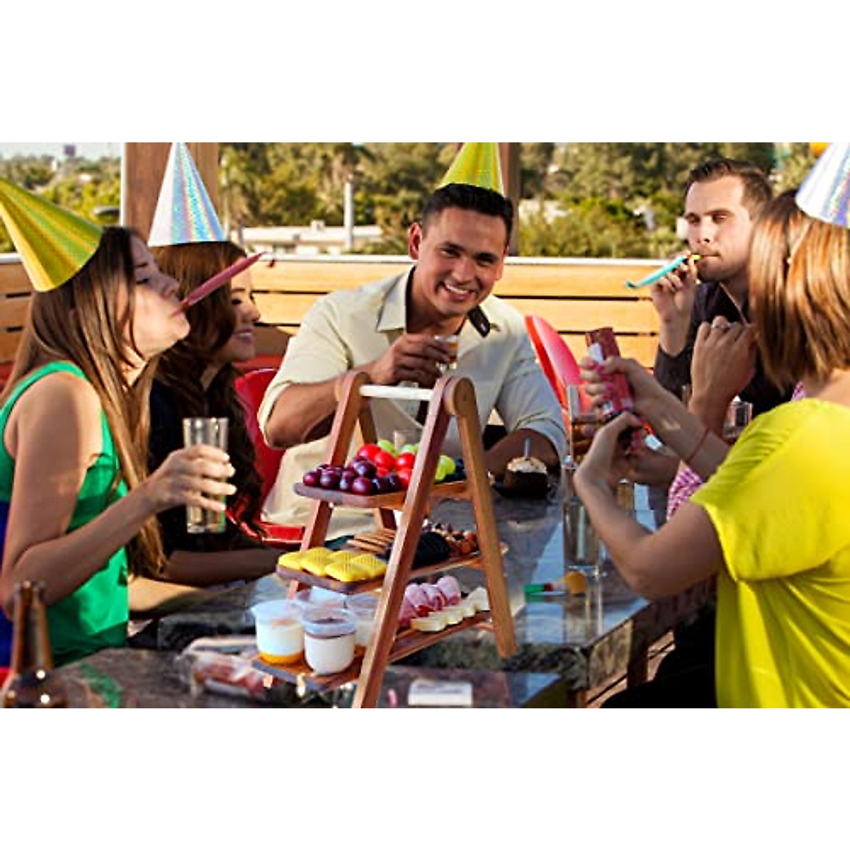 3 Tier Tray Serving Stand Acacia Wood Platter Charcuterie Tiered Set for Entertaining Gethering Food Display Vendor Events Fruit Dessert Appetizer Cheese