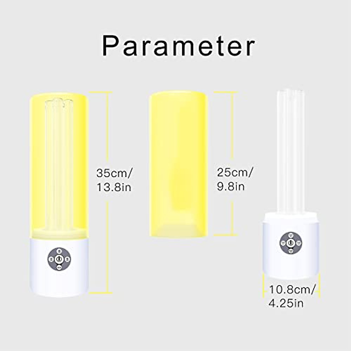 COTTON KNIGHT, UV Light Sanitizer, 55W UVC Germicidal Lamp, Air and Surface Sterilization, Kills 99.99% Germ Mites Molds, Room/Bathroom/Basement up to 750 sqft, 1Y Warranty (Gold with Ozone)