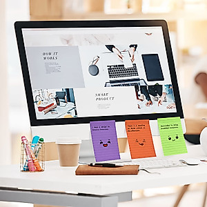 EOOUT 8 Pack Lined Sticky Notes 4x6 Inches, Bright Ruled Self-Stick Pads, Colorful Super Sticking Power Memo Pads, Strong Adhesive Notes for Home, Office, School, Meeting, 45 Sheets/pad