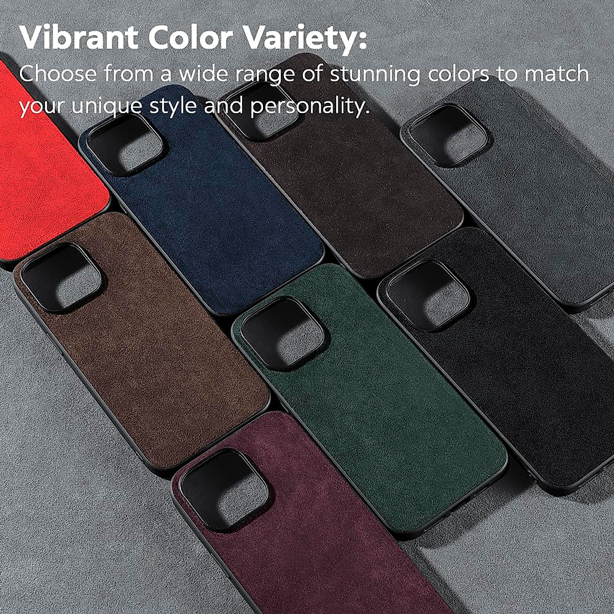 Deppa Alcantara case for iPhone 14 Pro Max (6.7') Shockproof Slim Magnetic Cover with Magsafe Wireless Charging [Genuine Italian Alcantara] Enhanced Camera Protection| (BlackBerry Black-9008)