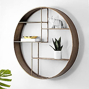 Safavieh Home Collection Elewen Modern Brown 4-Tier Round Display Wall Shelf