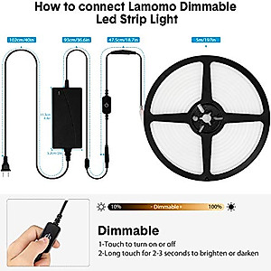 Lamomo Dimmable Led Neon Rope Light,12V Pink Led Strip Lights, 16.4 Ft/5m Led Strip IP65 Waterproof Silicone Rope Light for Indoor Outdoor Home Decoration 