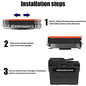 HRXDZGS 4 Pack High Yield TN-760 TN760 Toner Cartridge Replacement Compatible for Brother TN760 Toner HL-L2350DW L2370DW/DWXL L2390DW DCP-L2550DW MFC-L2710DW Printer Toner Cartridge (4PK,Black)