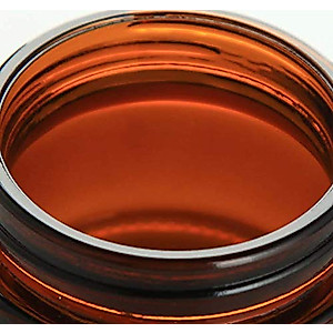 5Pcs 10ml 0.35oz Travel Size Empty Refillable Amber Glass Cosmetic Containers Round Sample Jars Pot Vial Bottle with Inner Liners and Black Lids for Face Creams Lotions and More