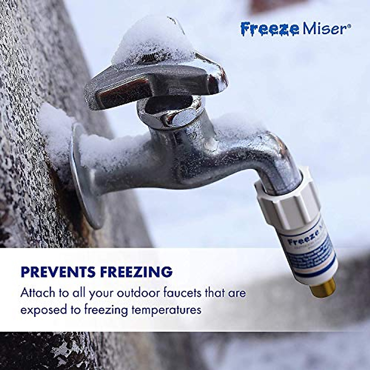 Freeze Miser 2 Pack - Outdoor Faucet Freeze Protection | Durable Replacement for Faucet Covers for Winter - Freeze Proof Outdoor Faucet Protector - Low Maintenance & Easy to Install - Saves Water