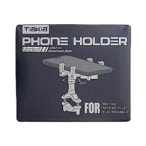 Tiakia Bike Phone Mount - Universal Motorcycle Mount Anti Shake & Anti-Theft, Face & Touch ID Bicycle Phone Holder 360° Rotation for 4.5-7 inches Smartphone