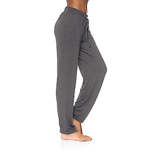 DIBAOLONG Womens Yoga Pants Wide Leg Comfy Drawstring Loose Straight Lounge Running Workout Legging Dark Gray S