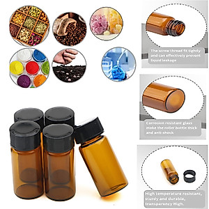 Liquid Sample Glass Bottles Vials Screwcap Brown Lab Collection Container Capacity 5 ml (0.17 Oz) Pack of 10