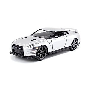 Fast & Furious 1:32 2009 Brian's Nissan GT-R R35 Die-Cast Car, Toys for Kids and Adults(Silver)