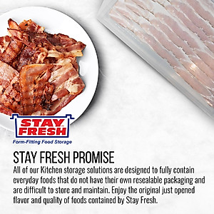Kitchen Discovery Stay Fresh Bacon Keeper 1lb Plastic Bacon Container for Refrigerator Preserves Freshness and Prevents Spoilage – No Mess Bacon Storage Replaces Greasy Packaging