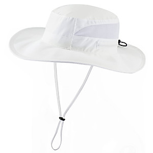 Connectyle Women's UPF 50+ Safari Sun Hat Breathable UV Protection Fishing Hat (White)