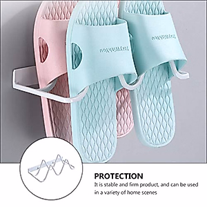 DOITOOL Wall Mounted Shoe Rack Slipper Organizer Shoes Holder Slippers Rack Shelf for Door Bathroom Showeroom Shoe Storage