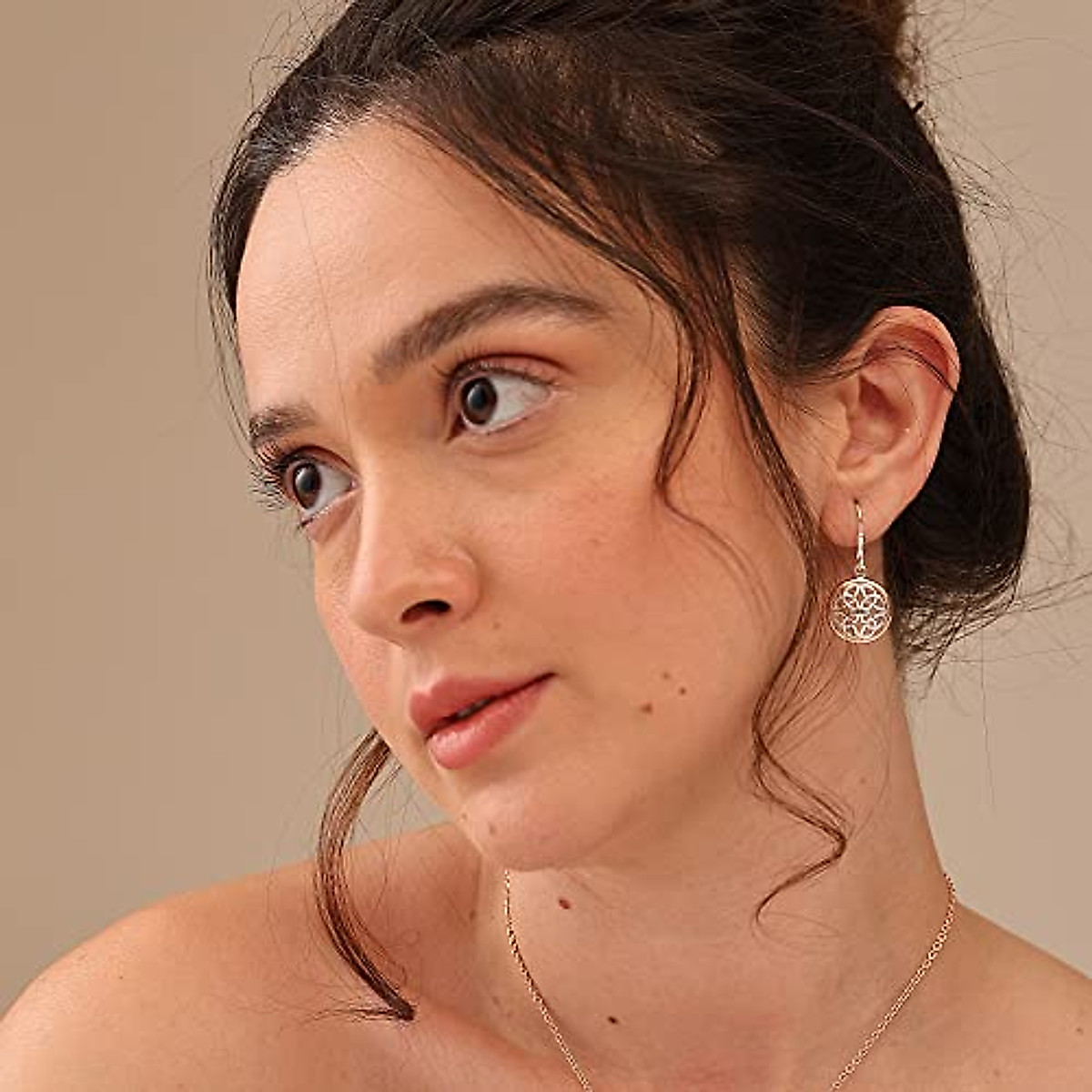 LeCalla 925 Sterling Silver Celtic Knot Earrings | Two-Tone Jewelry | Lightweight Celtic-Knot Leverback Drop Dangle Earring for Women