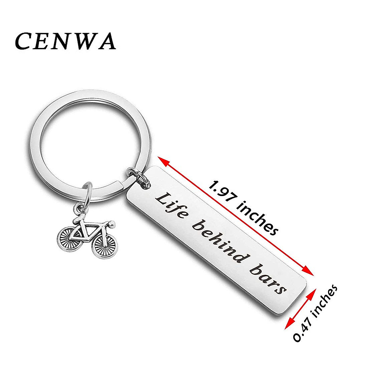 CENWA Funny Biker Lovers Gift Cycling Keychain Bicycle Gift Mountain Bike Ride Gift Life Behind Bars Keychain Gift for Biker Racer(Life Behind Bars)