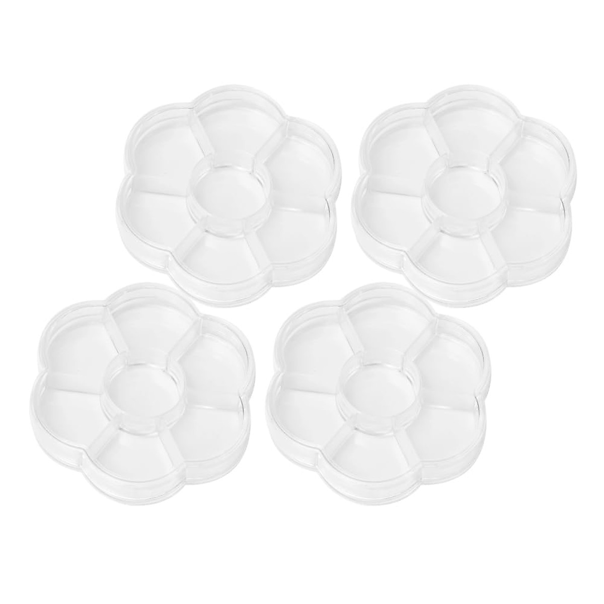 Women's Jewelry 4PCS 8 Grids Jewel Case Round Shape Transparent Plastic Organizer Jewelry Storage Container for Earrings Rings Girl Jewelry