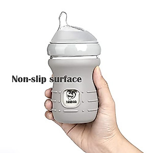 haakaa Glass Baby Bottle Sleeve - Non Slip Silicone Bottle Cover for Wide Neck Glass Baby Bottle 4.2oz -1pk