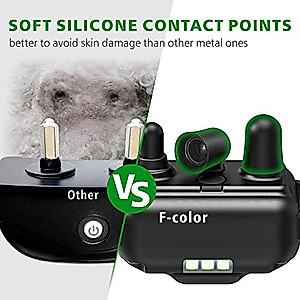 F-color Dog Training Collar 2600FT Dog Shock Collar for Large Medium Small Dogs Breed with 4 Modes Light Beep Vibration Shock Waterproof Rechargeable Shock Collar for 3 Dogs