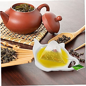 KICHOUSE Ceramic Tea Bag Saucer White Serving Tray Chinese Tea Bags Appetizer Serving Tray Side Dishes Decorative Teabag Dish Tea Bag Stand Multi-Function Teabag Holder Tea Bag Holder White