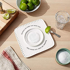 Mud Pie Lime and Salt Rimmer Margarita Set, Square, White