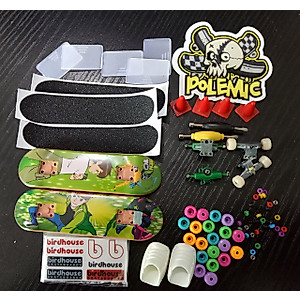Fanci ABS Finger Skateboard Set Double Rocker DIY Mini Finger Boarding Toy with Storage Box