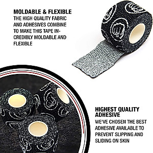 WOD Nation Weightlifting Hook Grip Tape - Bulk 3 Pack (23ft Per Roll) Comfortable & Stretchy Athletic Thumb Tape for Weight Lifting, Excercise & Cross Training - Protect Thumb, Wrist & Finger (Black)