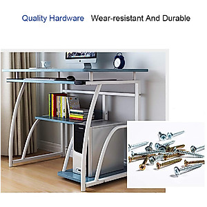 RICHLN Pc Laptop Table Workstation with Storage Shelves for Small Place,Compact Home Office Desk,Computer Desk with Pullout Keyboard Tray