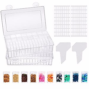 96 Slots Plastic Seed Storage Organizer Box, Seed Storage Box for Gardening Transparent Seed Storage with Label, Diamond Art Storage Containers