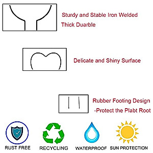 Levery 2 Pack Garden Trellis for Climbing Plants, 13 inches Rust-Proof Iron Metal Plant Support with Black Rust Proof Coating for Decorative Potted Climbing Vines and Flowers (Heart)