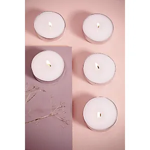 Bolsius Tealight Candles - Clear Cup - White - Box of 24 Transparent Tealights - Long Burning Time of 6 Hours - Interior Decoration - Unscented - Smokeless - Includes Natural Vegan Wax - No Palm Oil