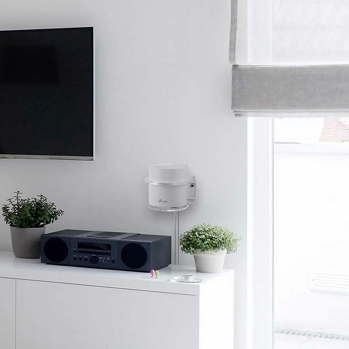 Huafly Wall Mount for Tp-Link Deco X20/X25/X60/X68/X76 WiFi 6 Mesh, Sturdy Bracket Stand Holder for Whole Home Mesh WiFi System(2 Pcs)