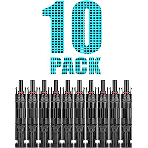 BAITHNA 30A PV Solar Panel Connector Male/Female Built-in Diode Solar Wire Connectors Waterproof Anti-backflow (10 PCS)
