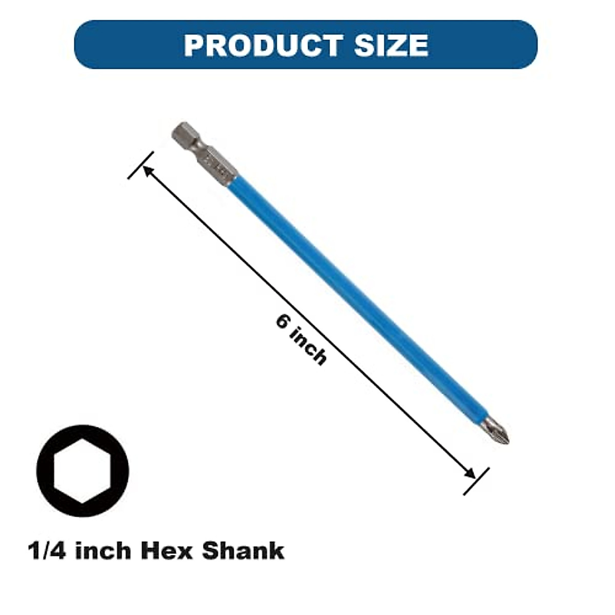 VESTTIO Anti Slip Phillips PH2#2 Screwdriver Bit Set 10PCS 1/4 Inch Hex Shank 6 Inch/150 mm Length S2 Steel with Magnetic for Power Screwdriver Impact Drill Toolkit