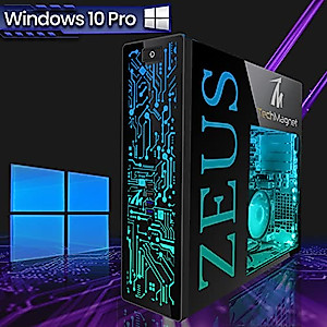 TechMagnet Gaming Desktop PC, Intel i5 4th Gen, Zeus Pro 4, GT 1030, 16GB RAM ARGB, 512GB SSD + 2TB HDD, RGB Front Panel 385 Patterns, RGB Kit, Win 10 Pro (Renewed)