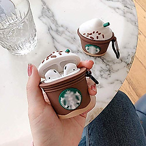 TXGOT 3D Cute Cartoon Airpods Cover Soft Silicone Rechargeable Headphone Cases,Shockproof Premium Protective Case with Keychain for Apple AirPods 1st/2nd Charging Case (Brown)