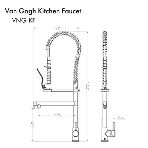 ZLINE Autograph Edition Van Gogh Kitchen Faucet in Champagne Bronze (VNG-KF-CB)