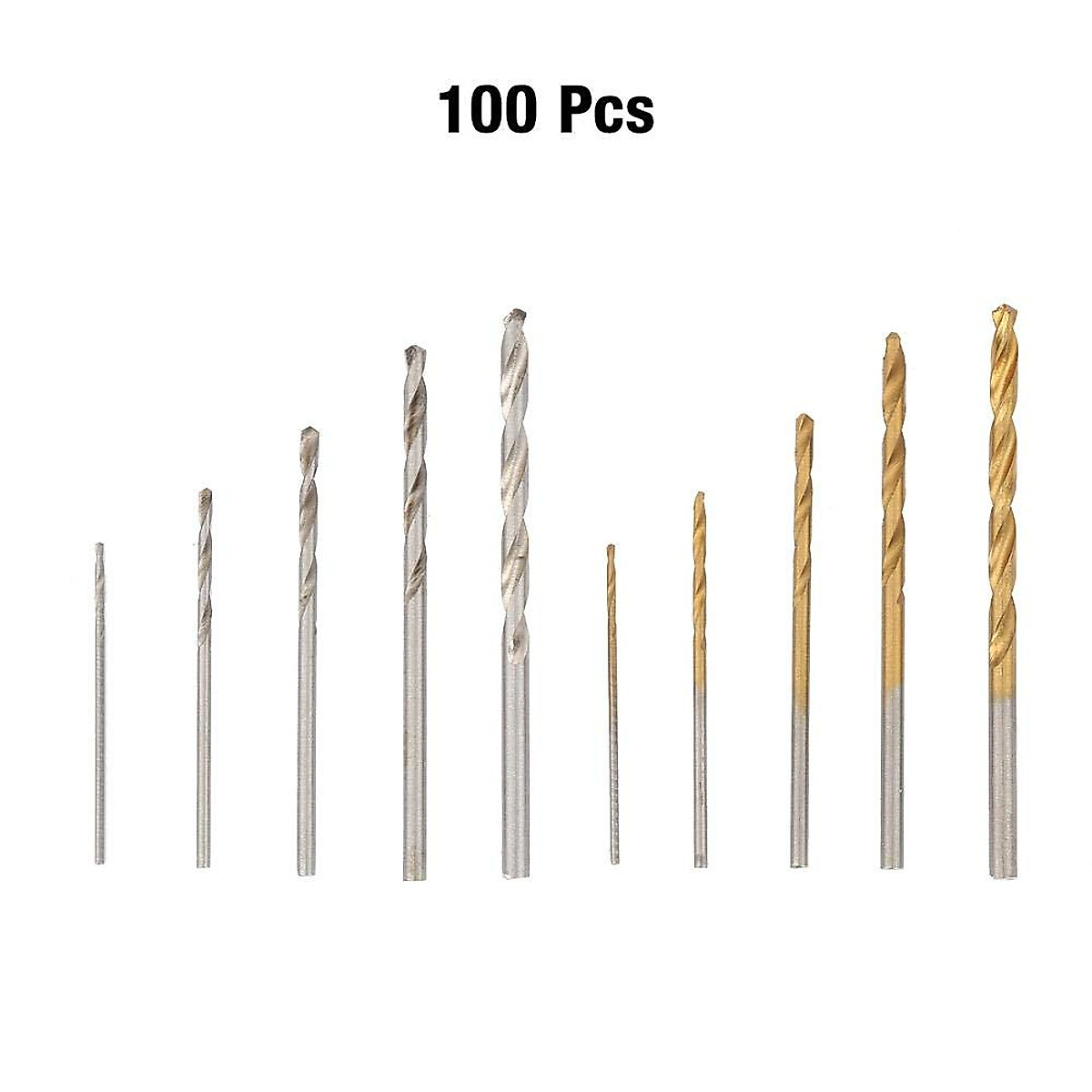 100pcs HSS Drill Bit, Coated Drill Bit, White Drill Bit Set High Speed Steel