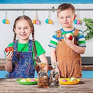 CCINEE 120PCS Easter Treat Bags,Cellophane Cookie Bags with Twist Ties Egg Bunny Candy Bags for Kids Easter Party Supply
