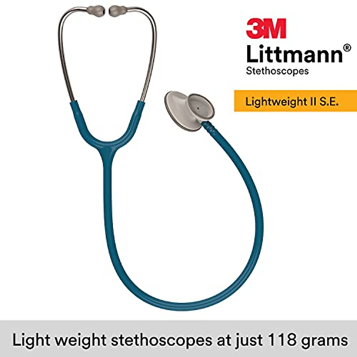 3M Littmann Lightweight II S.E. Stethoscope, 2452, 28" Caribbean Blue Tube