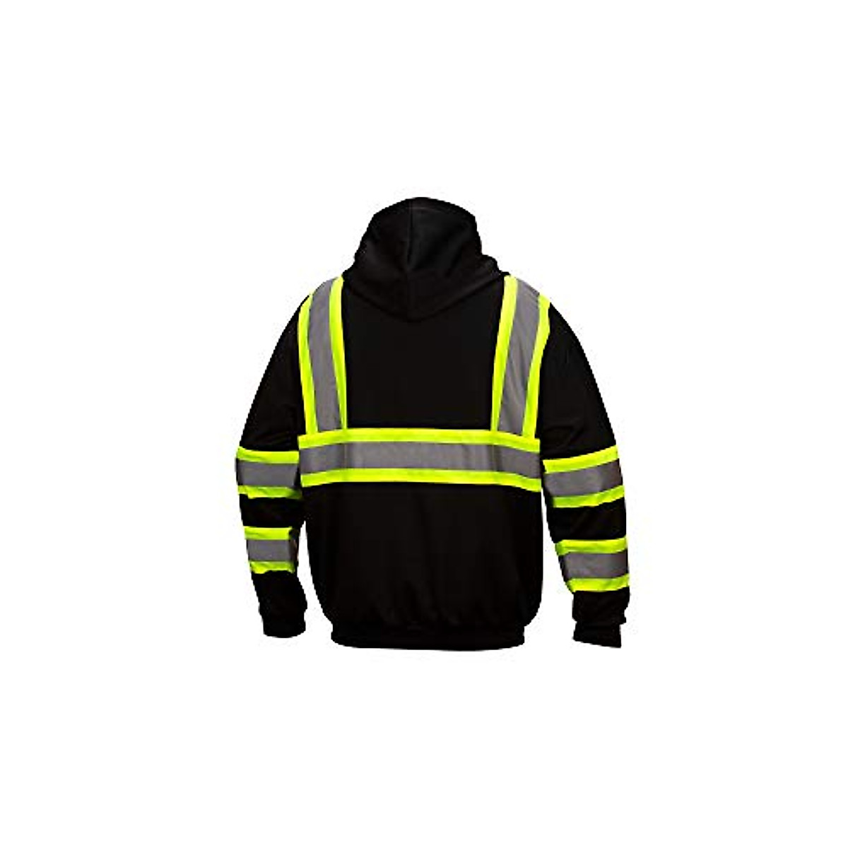 Pyramex Safety RSZH34 Series Enhanced Visibility Black Sweatshirt ANSI Type 0 Class 1 with reflective contrasting tape, 2x large -RSZH3411X2