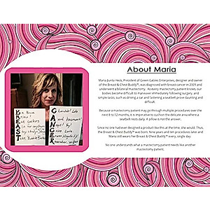 The Breast and Chest Buddy Mastectomy Pillow and Seatbelt Cushion for Mastectomy and Breast Reconstruction Sites Gray with Pink Ribbon