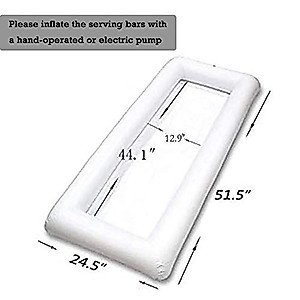 Inflatable Serving Bars Ice Buffet Salad Serving Trays Food Drink Holder Cooler Containers Indoor Outdoor BBQ Picnic Pool Party Supplies Cooler Drain Plug，Ice Tray Food Drink Containers for Summer Par