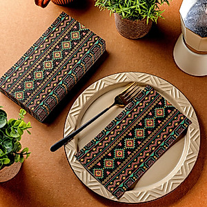 Kosiz 200 Pieces Disposable African Hand Towels African Guest Paper Towels Vintage Pattern Guests Paper Napkins Decorative Napkins for Bathroom Kitchen Room Birthday Graduation Holiday Party