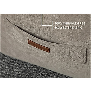 English Home Ottoman Pouffe, Comfortable Cube Foot Stool, Soft Velvet Bean Bag, Home Decor Footstool Extra Seating for Living Room, Bedroom, Casha, 17.7x17.7 inch (45x45 cm), Grey