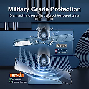 JETech Shatterproof Screen Protector for iPhone 11/iPhone XR 6.1-Inch, Full Coverage Military Grade Diamond Hard Tempered Glass Film with Easy Installation Tool, 2-Pack