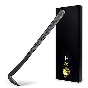 Wazakura Bonsai Scraper Jin Sickle Knife Made in Japan in Carbon Steel, Shari Carving Tool, Japanese Dead Wood and Bark Grafting Cutter