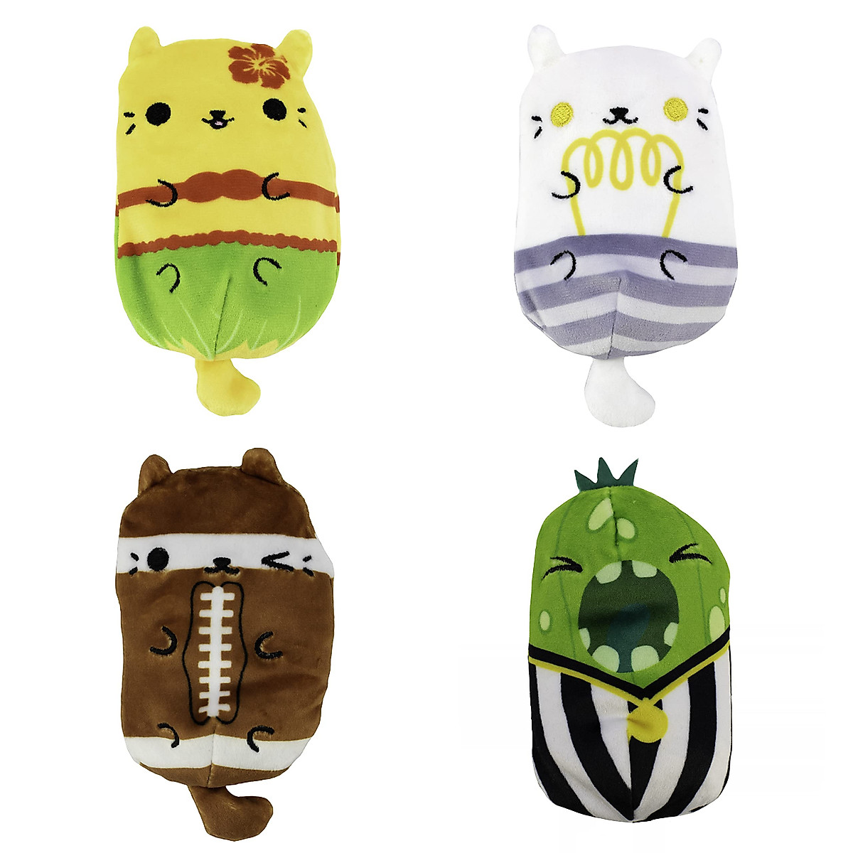 Cats vs Pickles - 12-Pack #9-4" Cute Cuddly Collectible Bean Plush Toy - Featuring Pickles: Foul Baldrick, Leaf Pickleson, and Fitzgherkin. Great for White Elephant, Gift Exchanges & $10 Gifts.