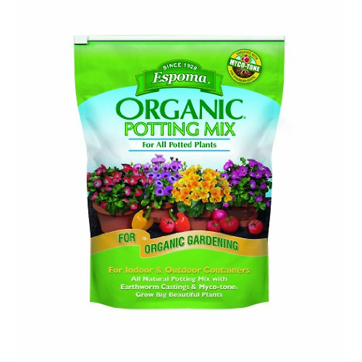 VegTrug 8 Pocket Herb Garden and Espoma Organic Potting Soil Mix - All Natural Potting Mix for All Indoor & Outdoor Containers Including Herbs & Vegetables. for Organic Gardening, 8qt. Bag. Pack of 1