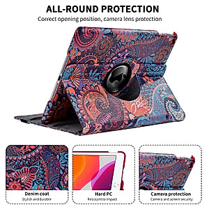 iPad Case Fit 2018/2017 iPad 9.7 6th/5th Generation - 360 Degree Rotating iPad Air Case Cover with Auto Wake/Sleep Compatible with Apple iPad 9.7 Inch 2018/2017 (National Wind)